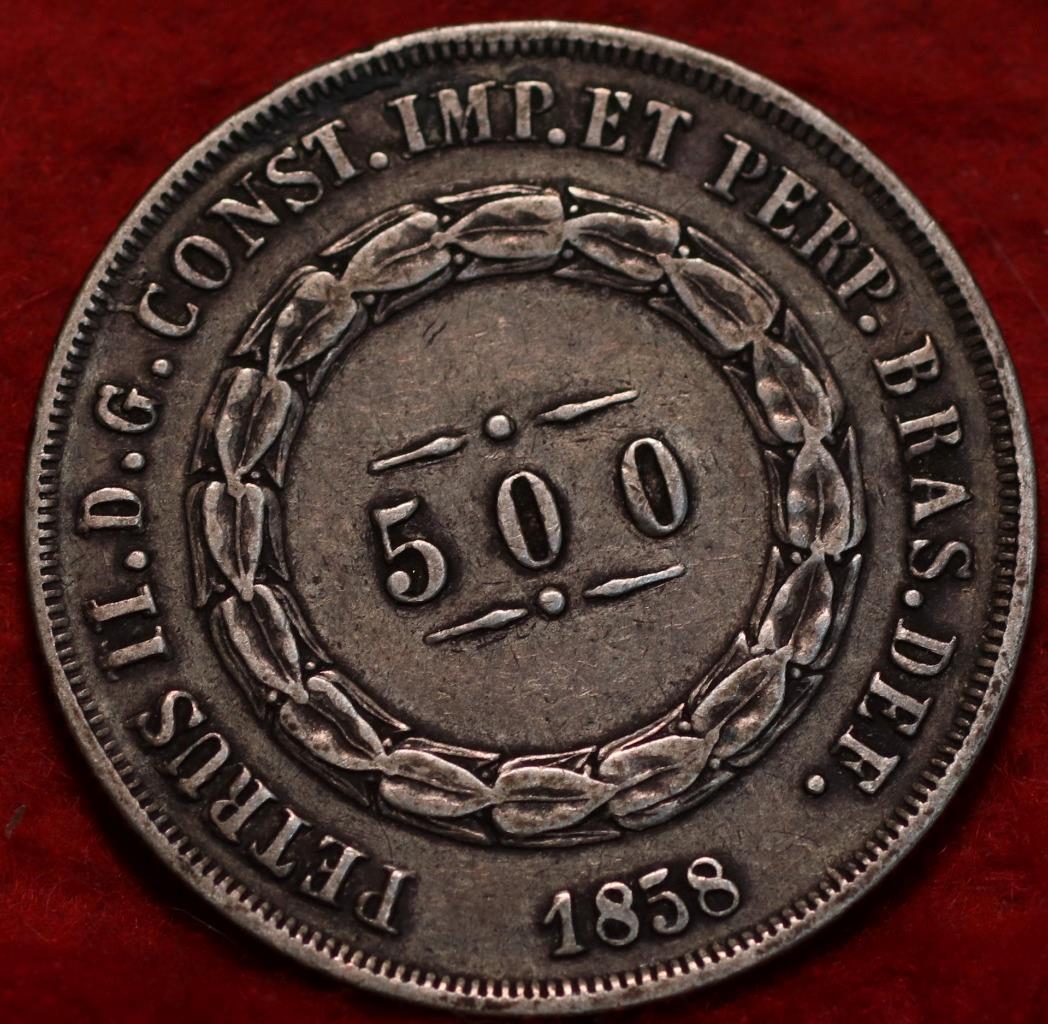 1858 Brazil 500 Reis Silver Foreign Coin | eBay