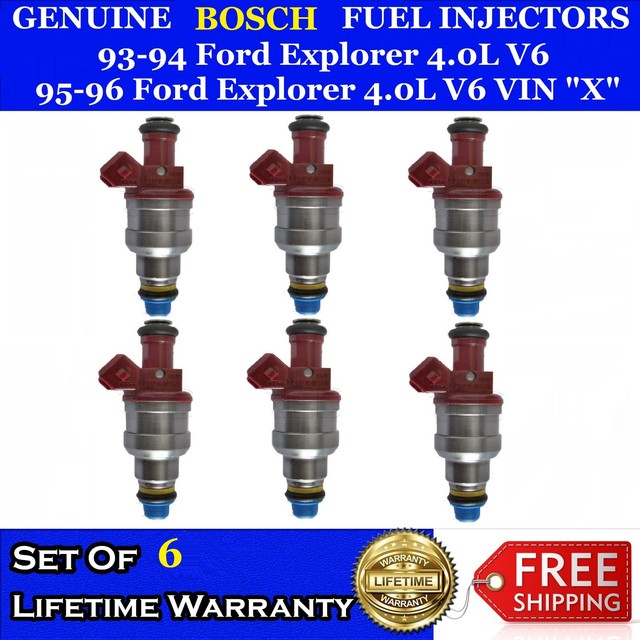 Set Of 6 OEM Bosch Fuel Injectors for 93-96 Ford Explorer 4.0L V6 ...