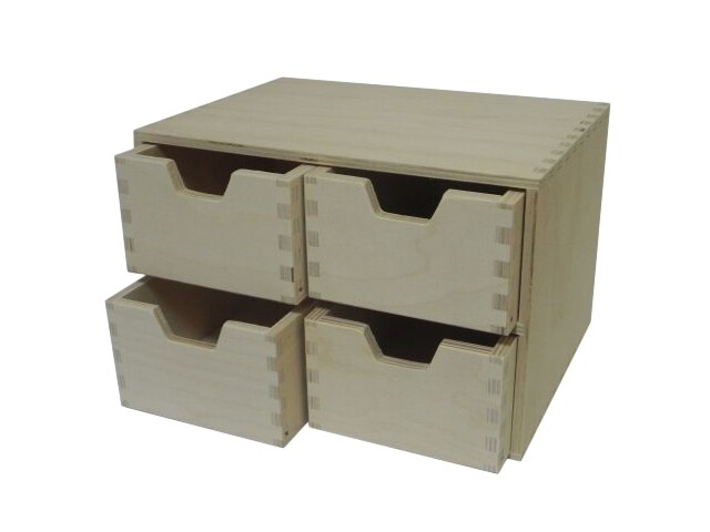 Wooden Drawer - Box Desktop Office Desk Storage Decoupage Unpainted 11 ...