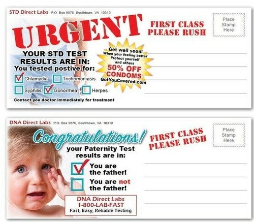 4 PACK Adult PRANK Postcards - Pregnancy Test Joke Revenge Gag Gift Gay ...