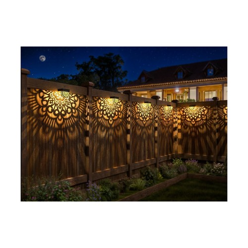 6 Pack Solar Fence Lights Solar Outdoor Wall Lights Plastic Solar ...