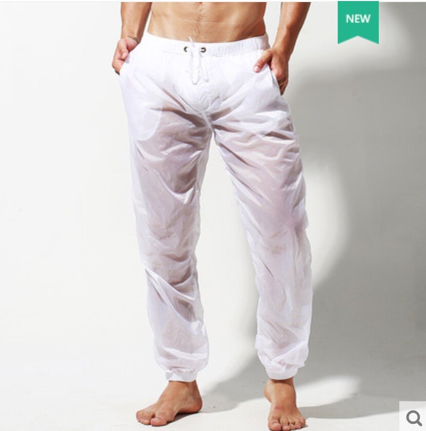 Men's Sexy Beach Thin Quick-dry Translucent Pants Summer Uv Protection ...