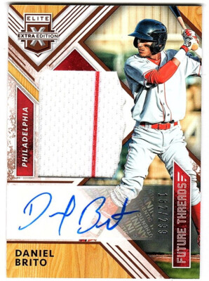 Daniel Brito 2018 Panini Elite Extra Edition Future Threads AUTO 182/ ...