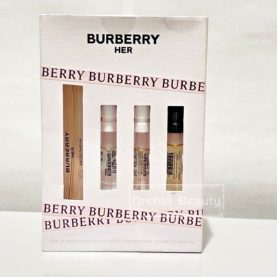 New 4-Piece Burberry Her Discovery Spray Travel pen & samples Gift Set ...