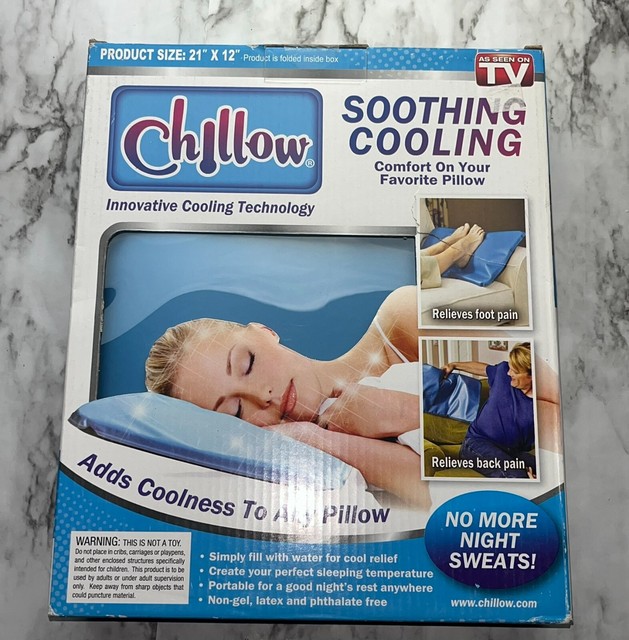 Chillow Cooling Pillow Pad Device Insert Comfort Sleeping Therapy Seen ...