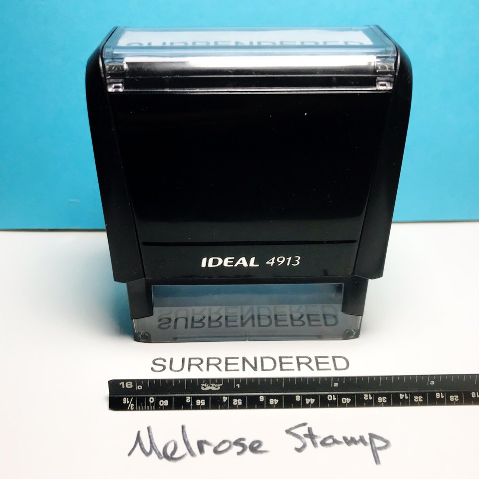 Surrendered Rubber Stamp Black Ink Self Inking Ideal 4913 | eBay