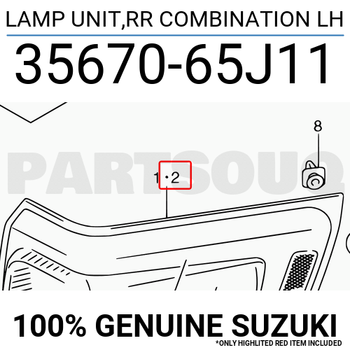 3567065J11 Genuine Suzuki LAMP UNIT,RR COMBINATION LH 35670-65J11 | eBay