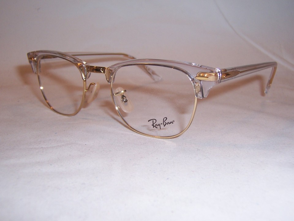 NEW Ray Ban RB RX 5154 RB5154 5762 TRANSPARENT 51mm CLUBMASTER ...
