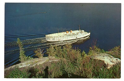 Canada Steamship Lines Saguenay Cruise Ship passing CAPE TRINITY Quebec ...