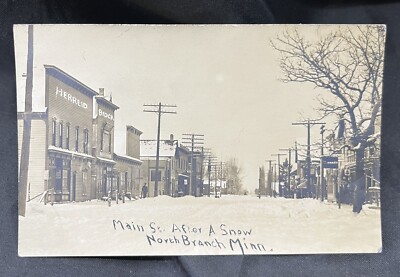 MAIN STREET NORTH BRANCH MINNESOTA RPPC PHOTO POSTCARD | eBay