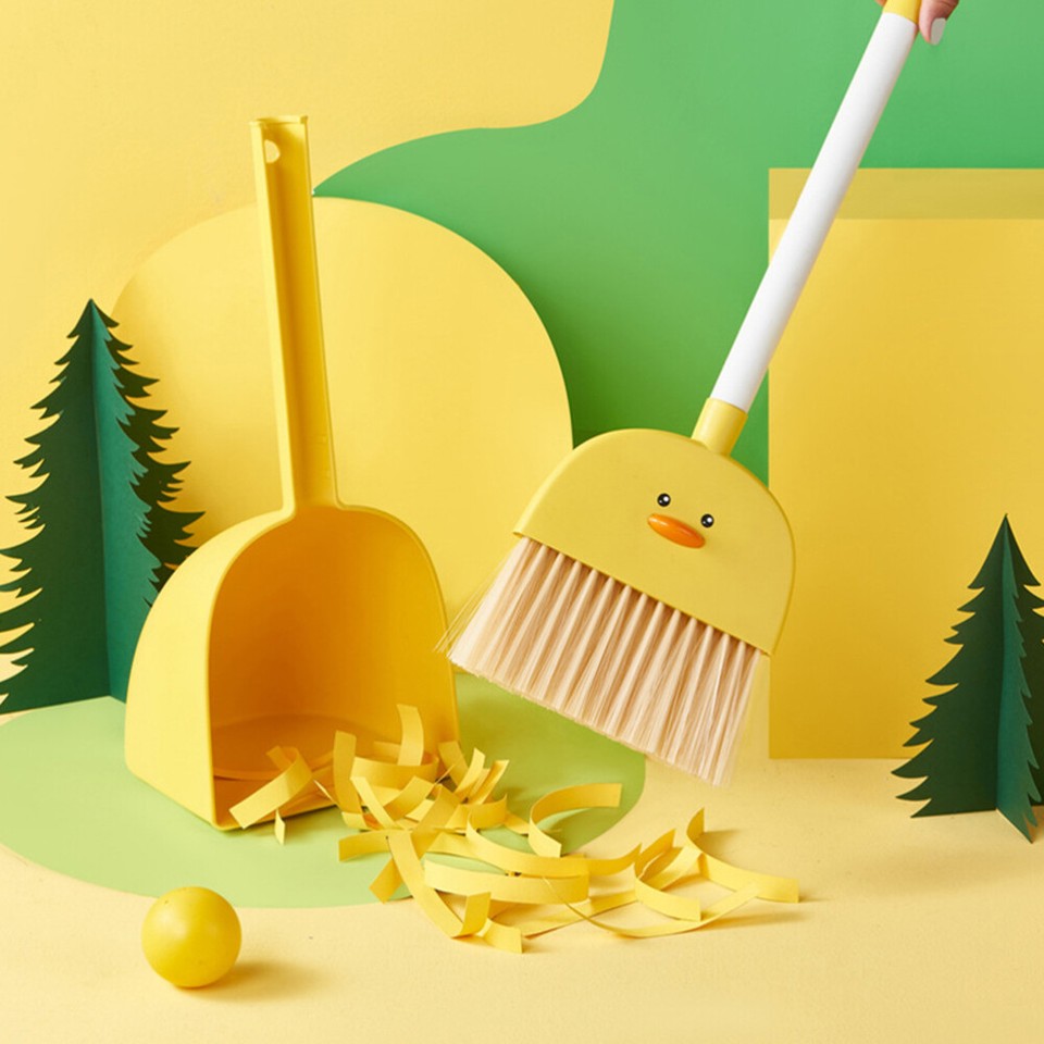 1 Set Mini Broom with Dustpan Mop Kids Pretend Play Cleaning Set ...