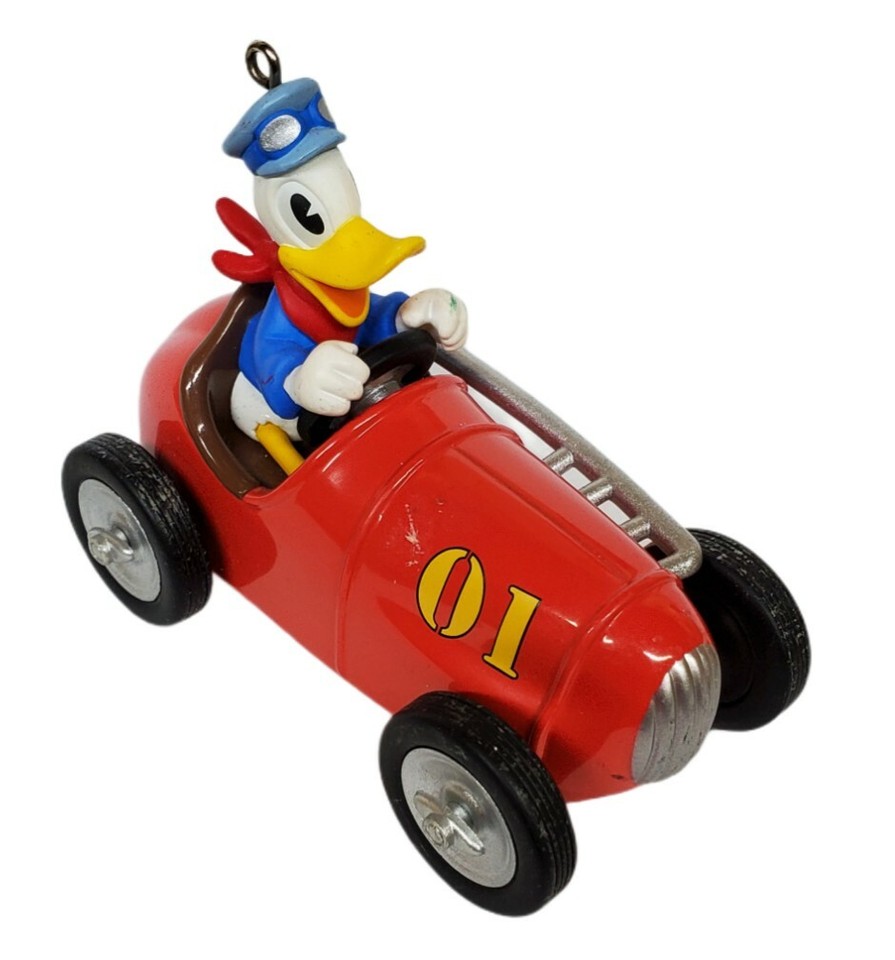 Hallmark Disney Donald Duck Goes Motoring Red Race Car Christmas ...