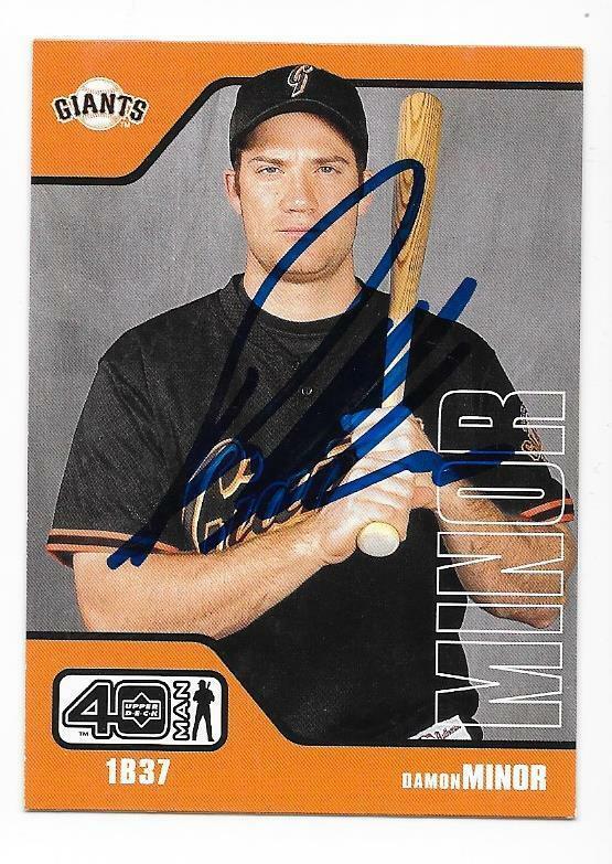 DAMON MINOR 2002 UPPER DECK 40 MAN AUTOGRAPHED SIGNED # 761 GIANTS | eBay