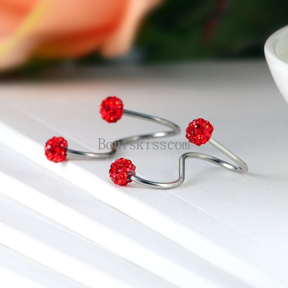 2Pcs Stainless Steel Infinity Symbol Round Rhinestones Ball Earrings ...