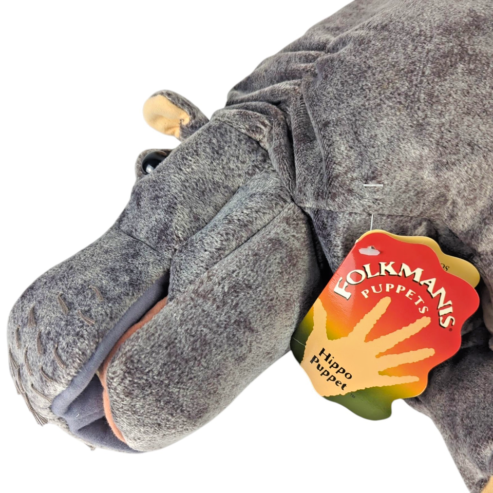 Folkmanis 18" Hippo Hand Puppet Large Full Body Adult Hippopotamus ...