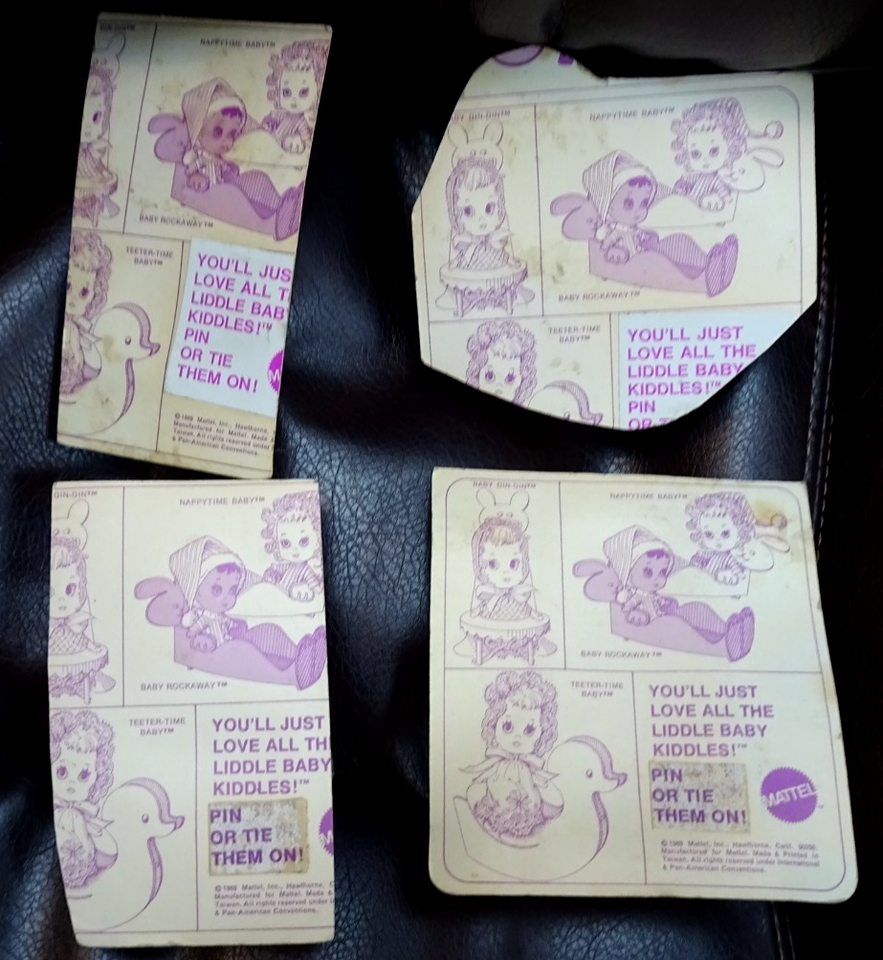 RARE 1968 Mattel Liddle Kiddle Baby's Complete Set of 4 w/Partial Cards ...