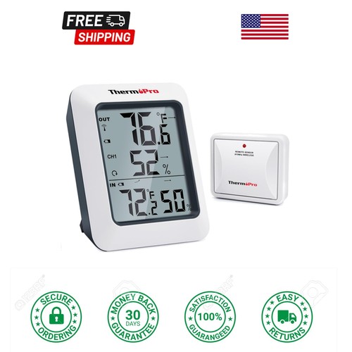 TP60 Digital Hygrometer Indoor Outdoor Thermometer Wireless Temperature ...