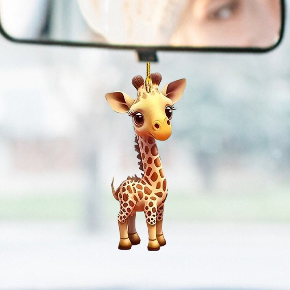 Acrylic Animal Keychains Giraffe Cartoon Keychains Funny Present for ...