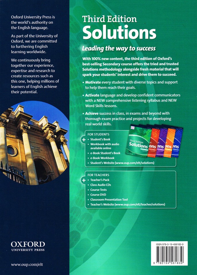 Oxford SOLUTIONS Third Edition 2017 Elementary Student's Book ...