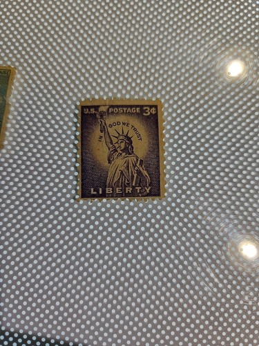 Rare US POSTAGE STAMP 3 Cent Liberty NOT USED Purple Lady Statue Of ...