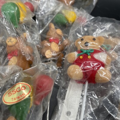 Vintage NOS Christmas Teddy Bear Picks (10 Pieces) Crafting | eBay