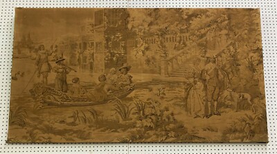 Antique French Violin and Boat Wall Hanging Tapestry Large 70"x38 ...