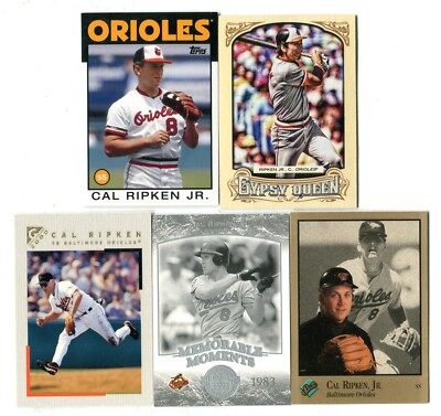 Cal Ripken Jr. 5 Baseball Trading Card Lot HOF BALTIMORE ORIOLES (LOT ...