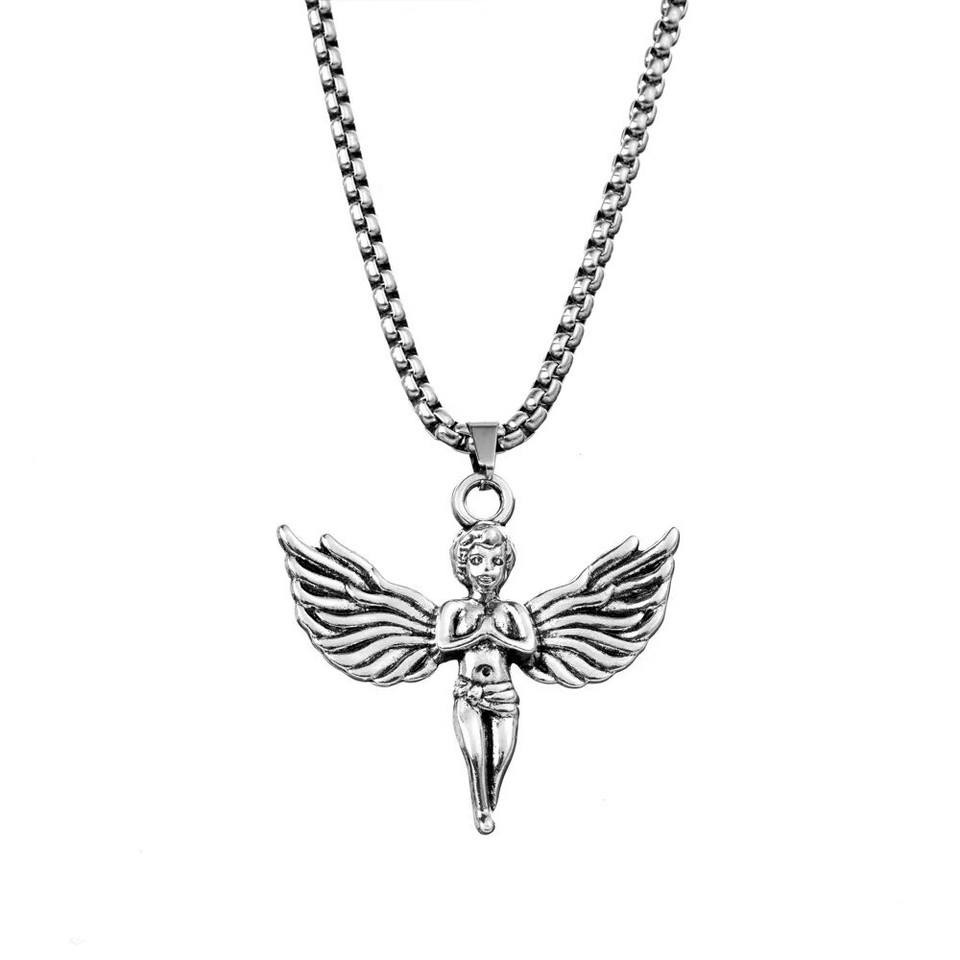 Mens Womens Silver Baby Angel Wing Pendant Protection Necklace Box ...