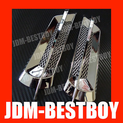 UNIVERSAL Euro Style Chrome Side Vent Car Air flow Fender Porthole ...