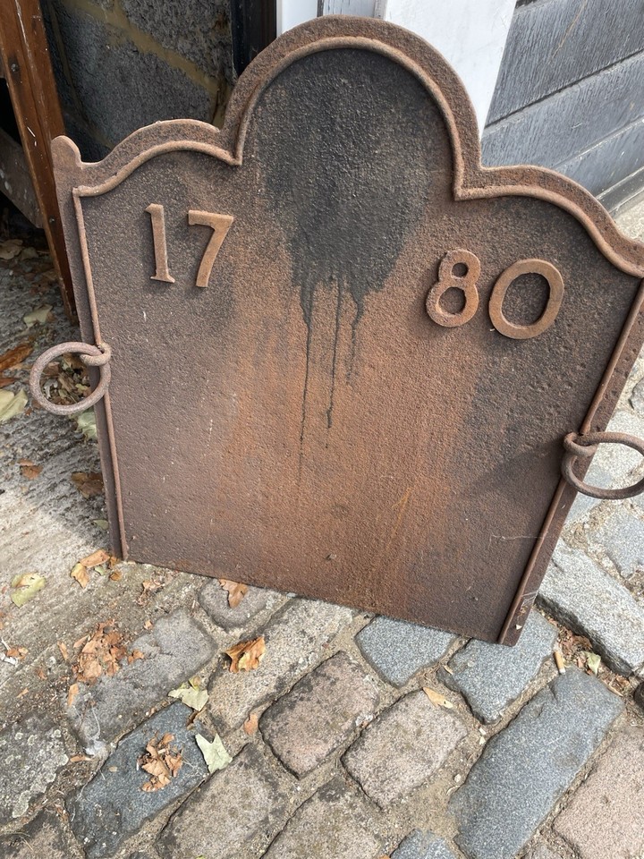 Antique Cast Iron Fire Back Plate 1780 | eBay UK