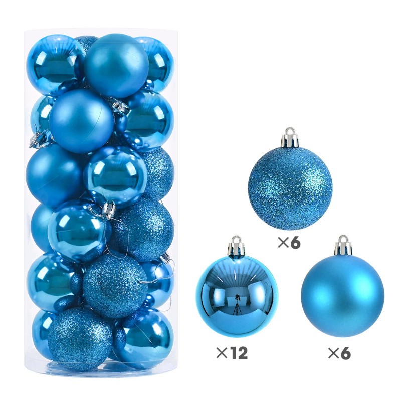 Christmas Ball Decorations Set With Plastic Ornaments For Holiday Tree ...
