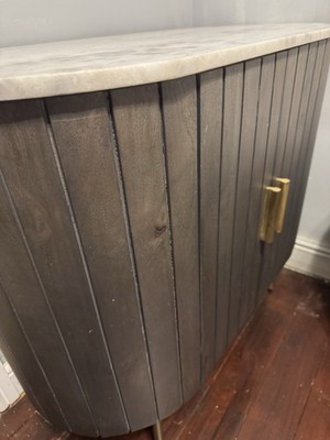Next Valencia Marble Mango Small Sideboard with gold metal handles and ...
