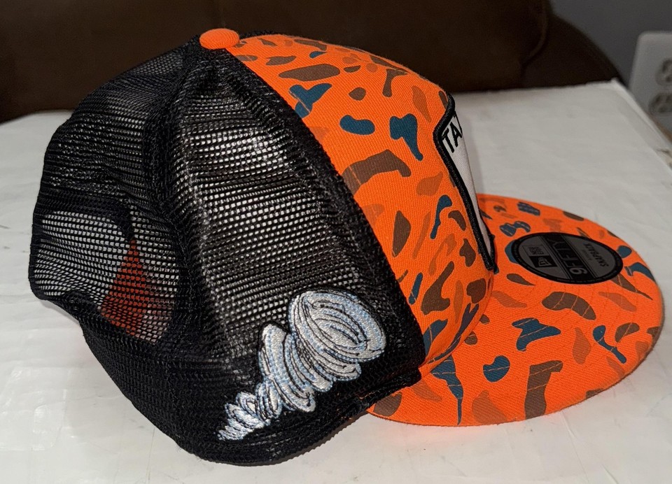 New Era 9FIFTY Taz Looney Tunes Snapback Hat Orange Camo Mesh Trucker ...