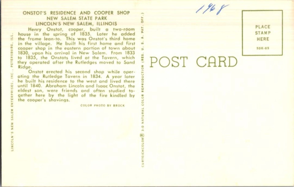 Petersburg - Springfield IL PRESIDENT ABRAHAM LINCOLN NEW SALEM PARK j ...