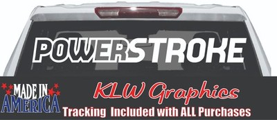 Powerstroke Banner Window Decal Sticker Turbo Diesel Truck 7.3 6.7L ...