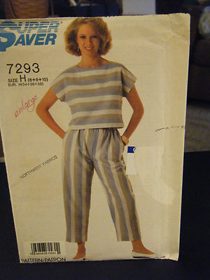 Simplicity Super Saver 7293 Misses Pullover Top & Pants Pattern - Size ...