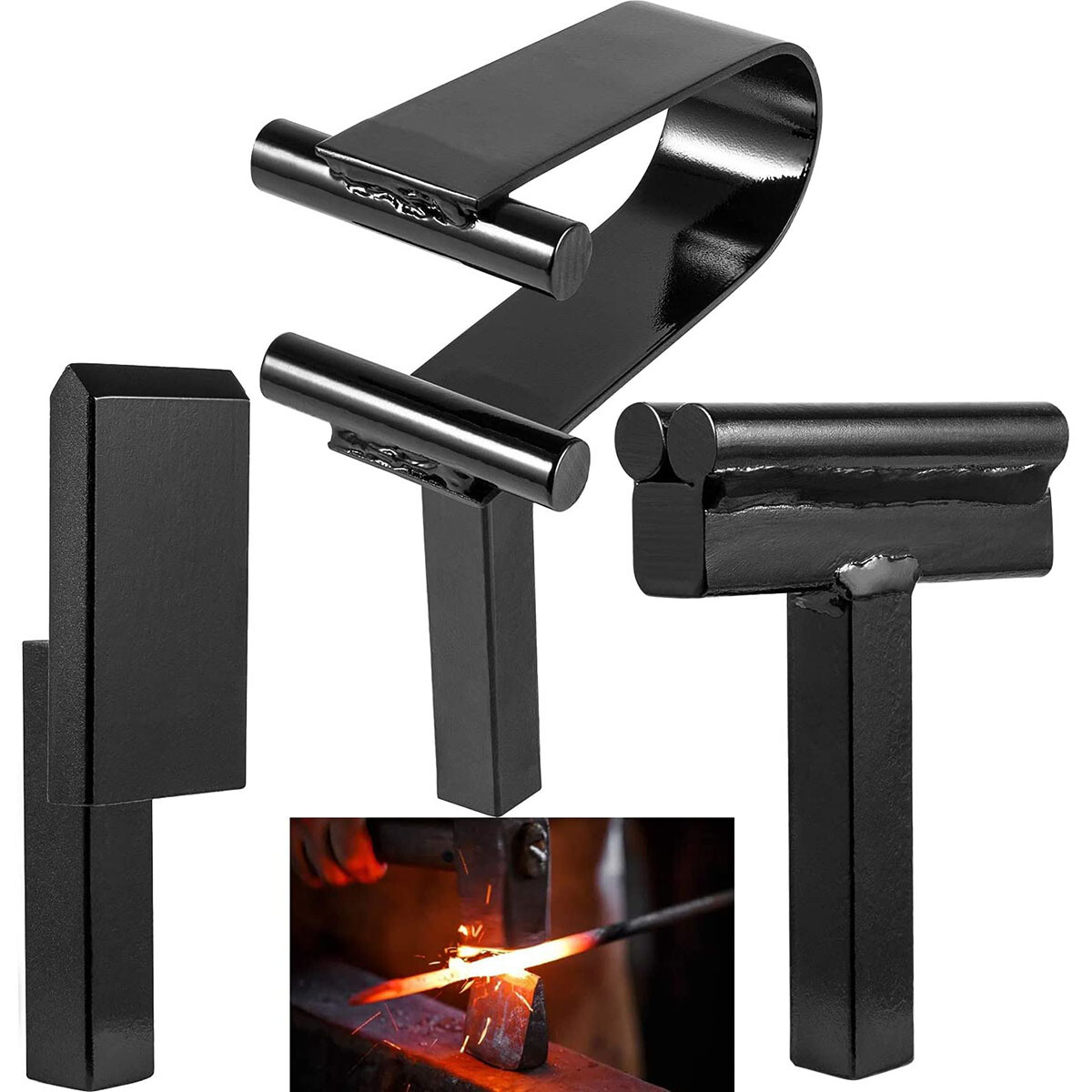 3/4 inch Blacksmith Anvil Hardy Tool Set Hot Cut Creasing Stake Spring ...