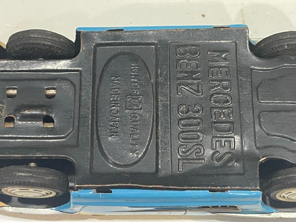 2182A - Vintage Bandai Japan Tin Friction Two Tone Convertible Mercedes ...