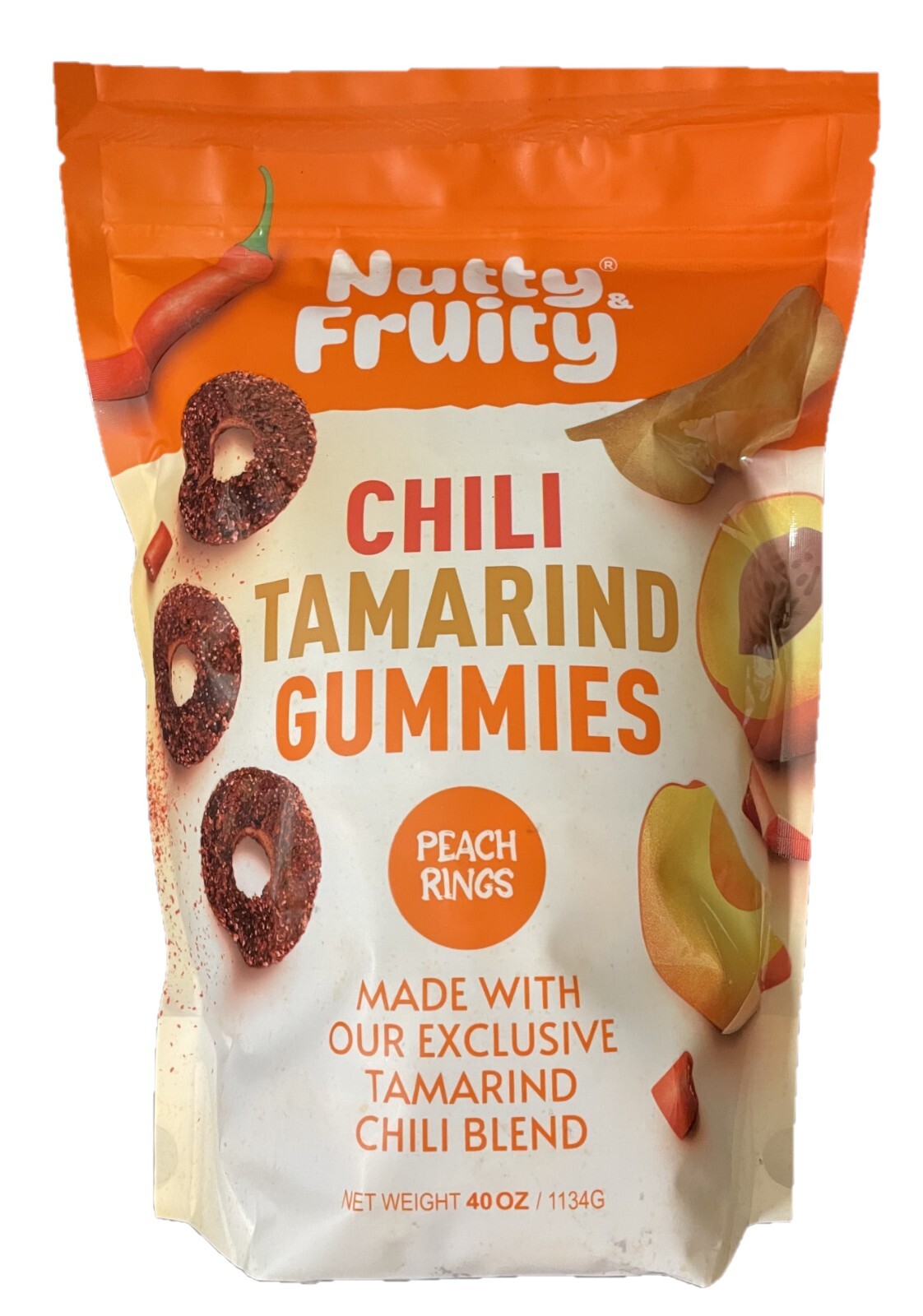 2-PACK Nutty & Fruity Chili Tamarind Gummies, Peach Rings 40 Ounce Each Pack | eBay