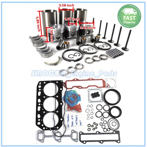 3TNE88 3TNV88 Engine Rebuild Kit w/ Valves for Yanmar VIO40 TB135 A7C ...