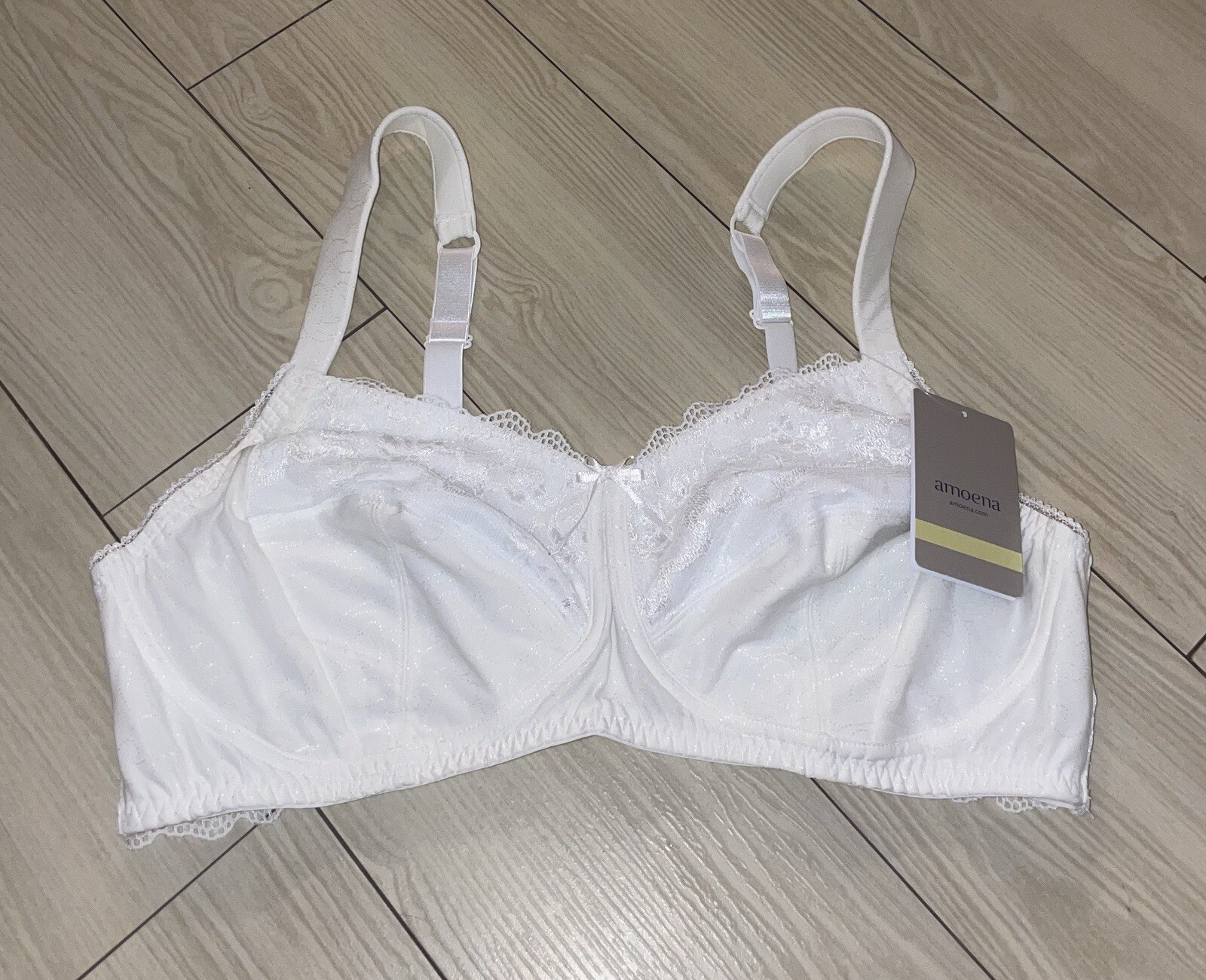 Amoena Amanda 44536 Lace Mastectomy Bra Lace Wire Free Womens 42C White ...