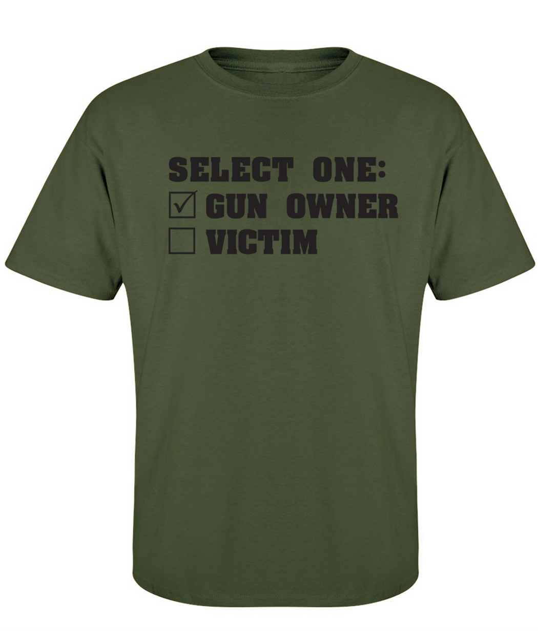 GUN OWNER OR VICTIM Firearm guns rifle NRA supporter pro rights T-shirt ...