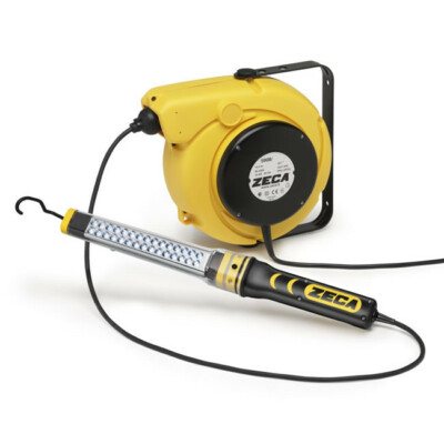 Zeca Spring Operated Cable Reel for Wall Mounting complete with 24v LED ...