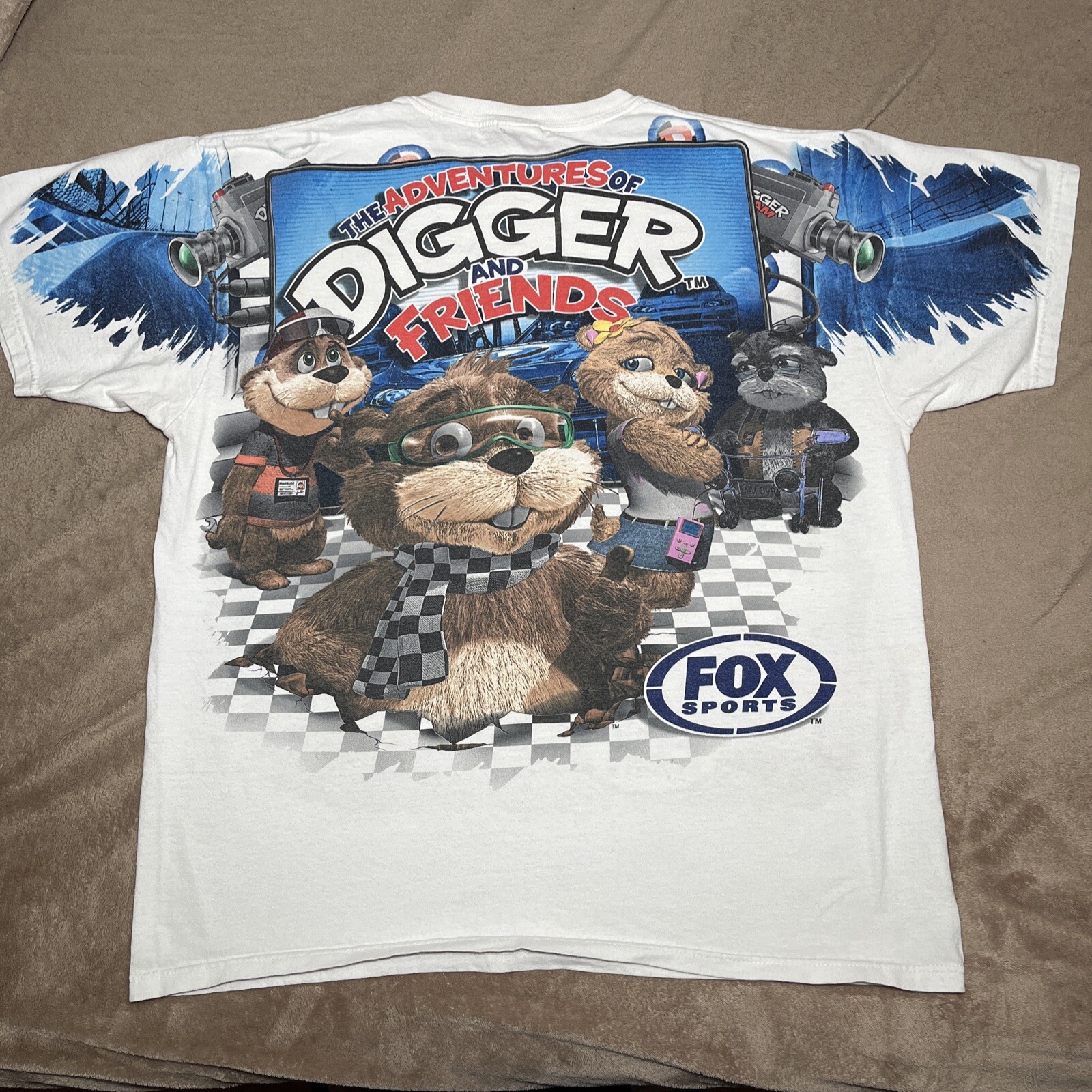 Vintage NASCAR Digger and Friends Men's Shirt All ove… - Gem