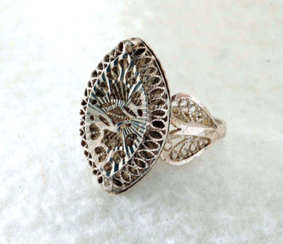 vintage .925 Sterling silver lattice RING . size 8 QVC HSN | eBay