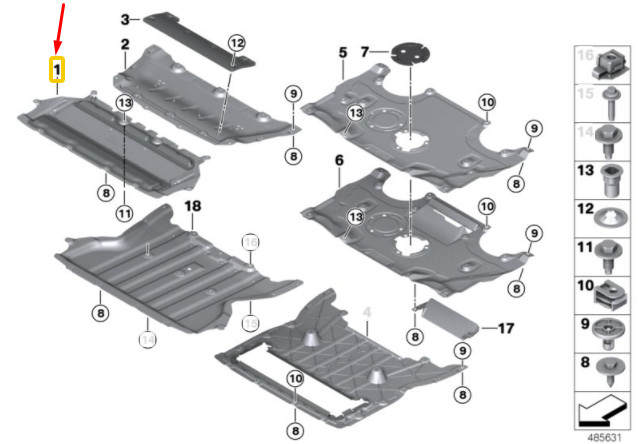 BMW 5 G30 Front Engine Encapsulation 51757340168 7340168 Genuine for ...