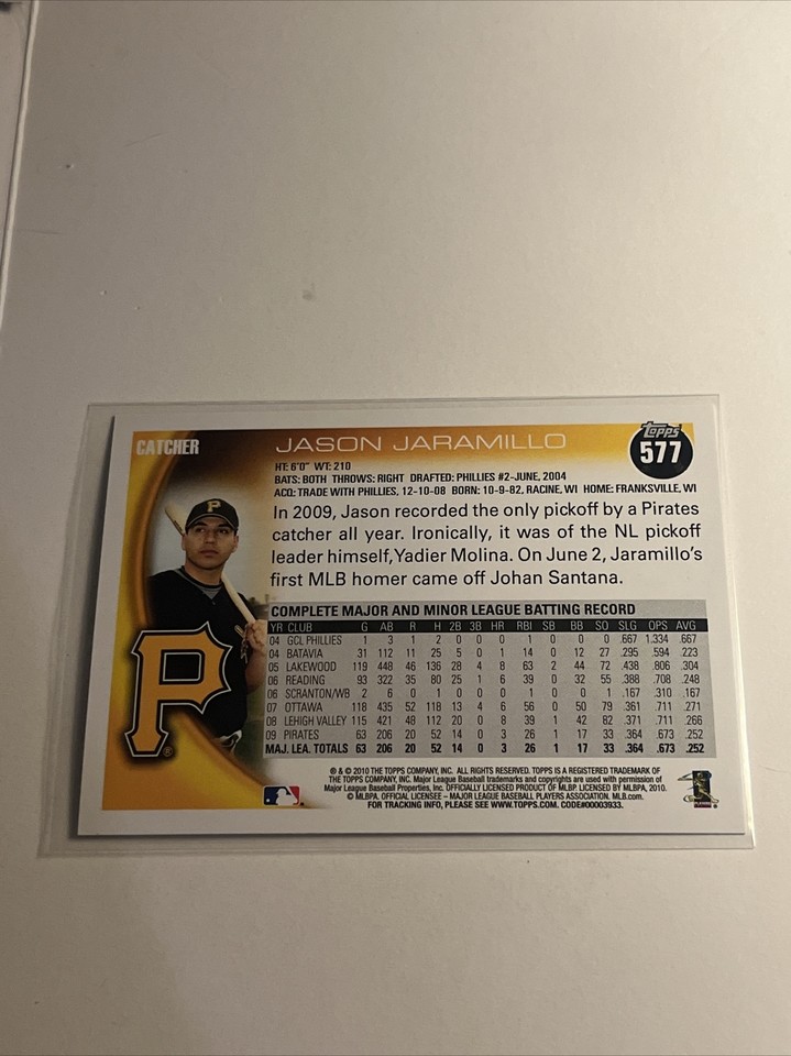 2010 Topps - #577 Jason Jaramillo Pittsburgh Pirates | eBay