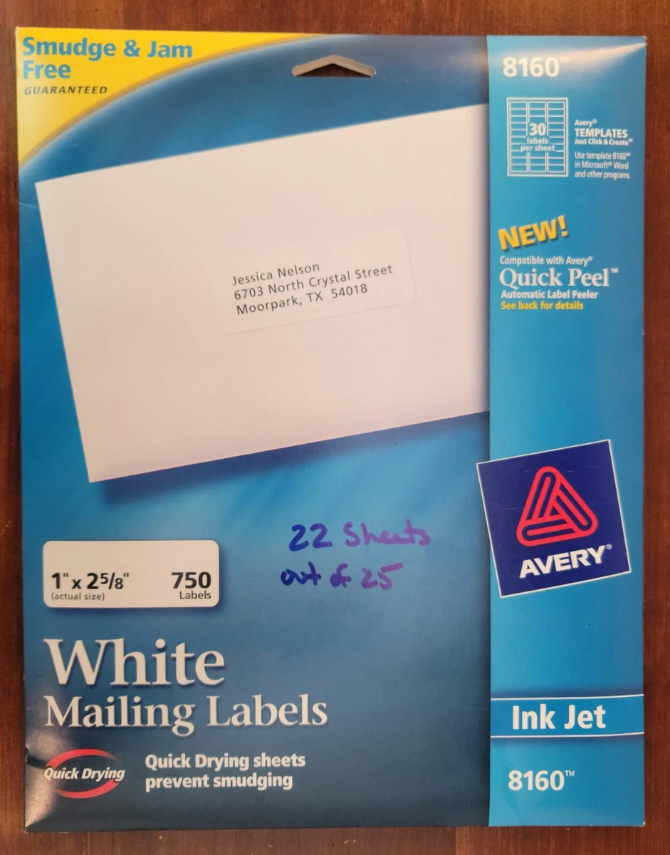 Avery Address Label Template 8160