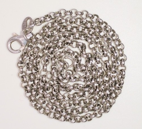 Vintage Italy Sterling Silver Rolo Link Chain Necklace 3mm 6.5 Grams No ...