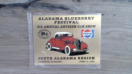 Alabama Blueberry Festival Antique Car Show Dash Plaque 1989 | eBay